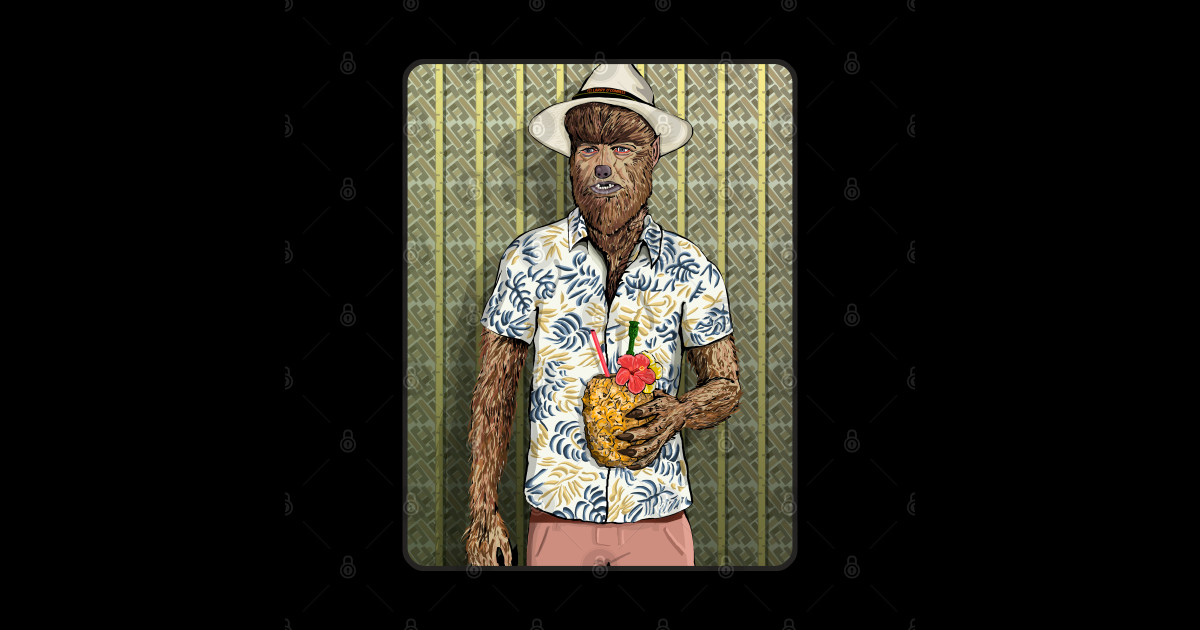 Tiki Werewolf with thatch background - Tiki Bar - Posters and Art ...