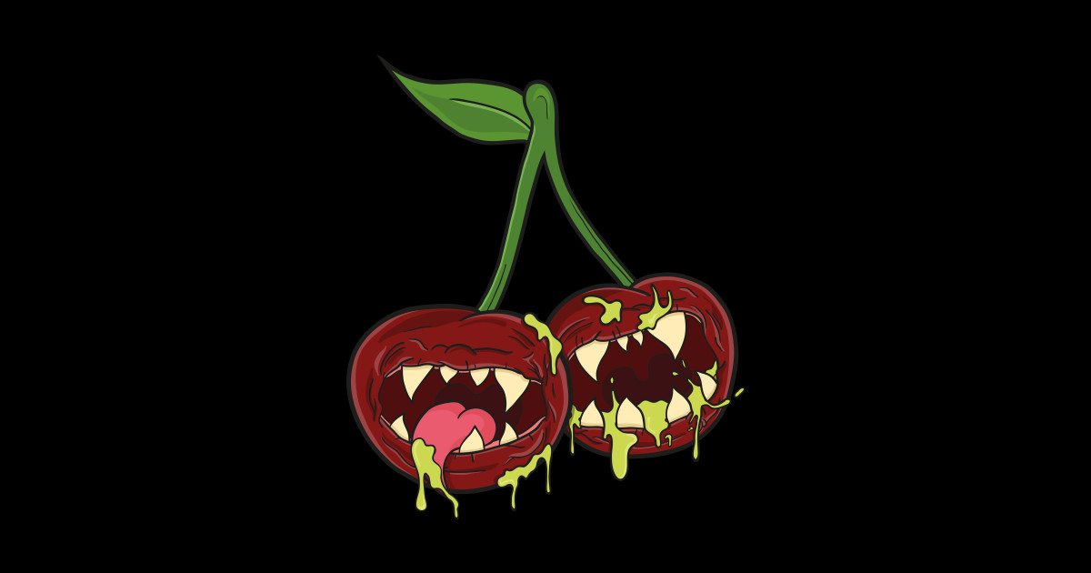 Monster Cherry - Illustrations - Sticker | TeePublic