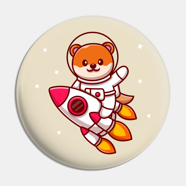Cute Astronaut Otter Riding Rocket Cartoon - Cute Astronaut Otter ...
