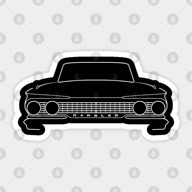 1961 AMC Rambler Classic car white outline - Rambler - Sticker | TeePublic