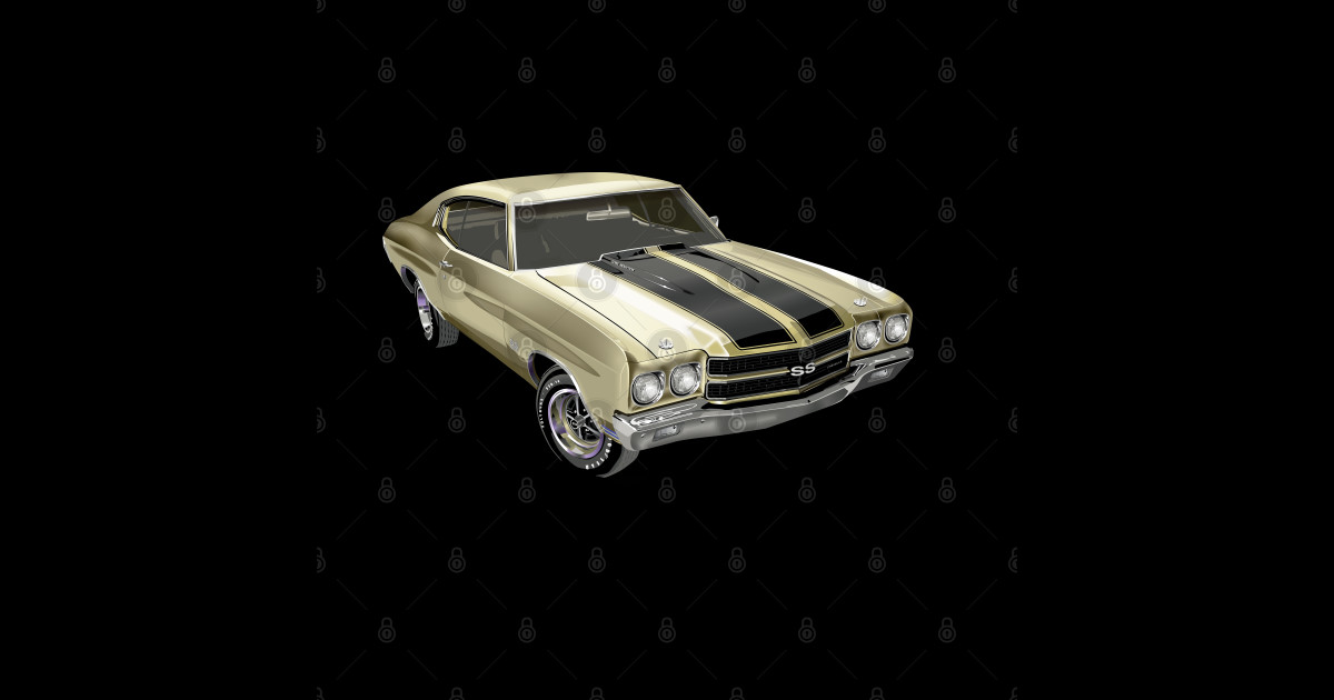 Vintage 1970 Chevrolet Chevelle SS Gold - Chevy - Sticker | TeePublic