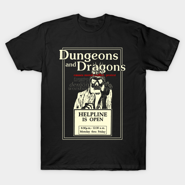 Satanic Panic DND - Dungeons And Dragons - T-Shirt | TeePublic
