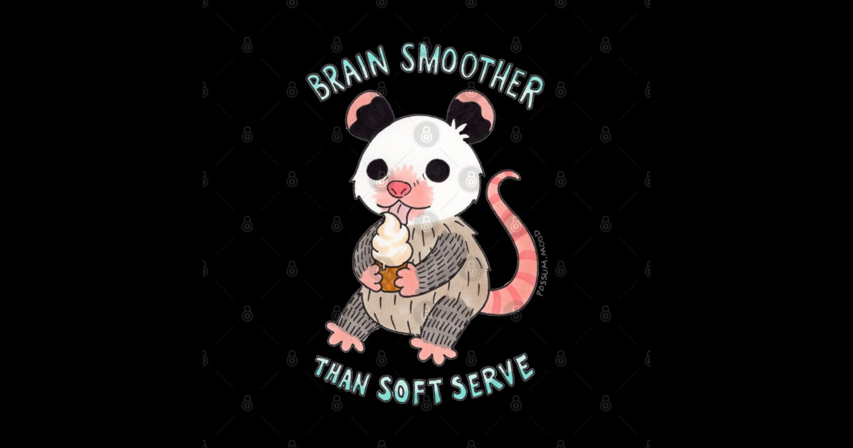 Smooth Brain - Opossum - Sticker | TeePublic