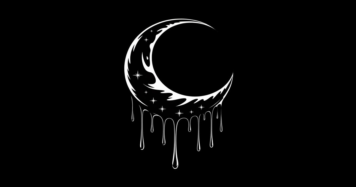 Black Dark Moon Half Moon - Black Dark Moon Half Moon - Sticker | TeePublic