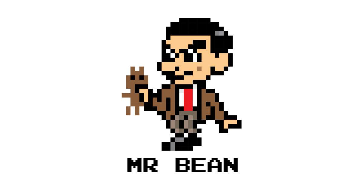 Mr Bean Pixel Character - Mr Bean - Sticker | TeePublic