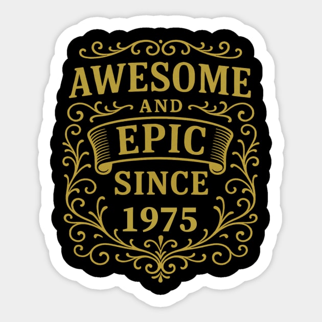 1975 Vintage Birthday - 1975 - Sticker | TeePublic