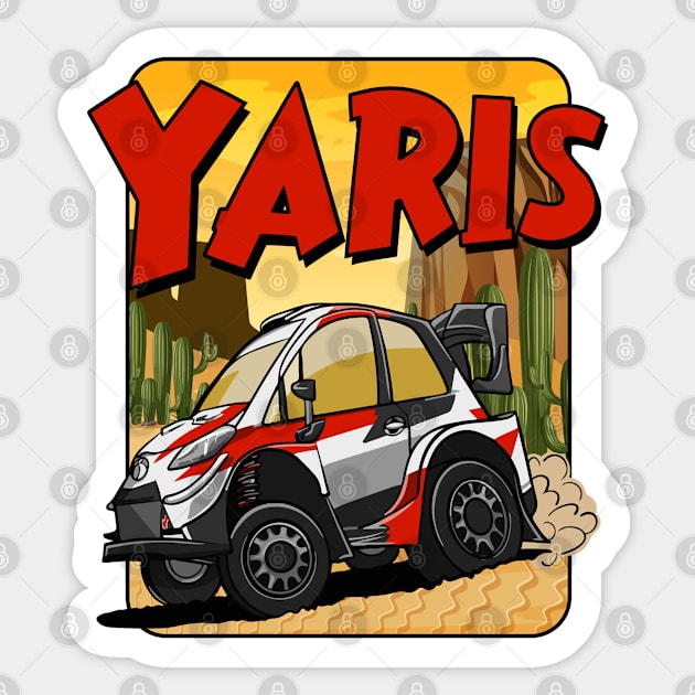 Yaris Gr Rallying Cartoon - Yaris Gr - Sticker | TeePublic