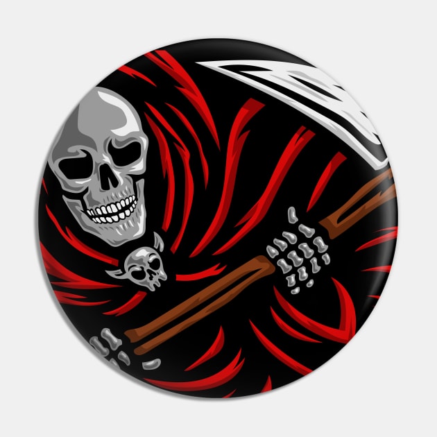 Grim Reaper Slice - Grim Reaper - Pin | TeePublic