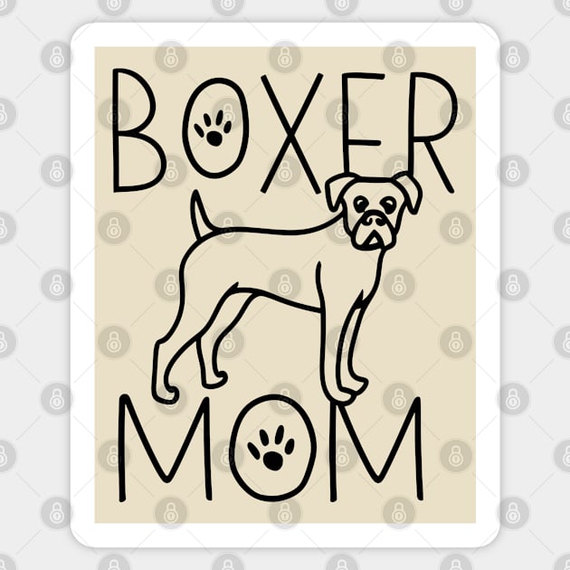 Boxer Mom Line Art - Boxer - Sticker | TeePublic