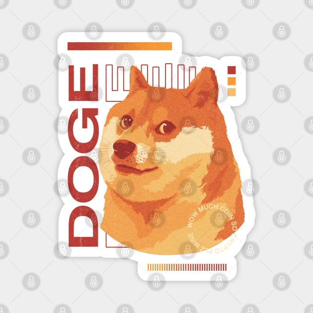 DOGE Cyberpunk Aesthetic - Dogecoin - Magnet | TeePublic