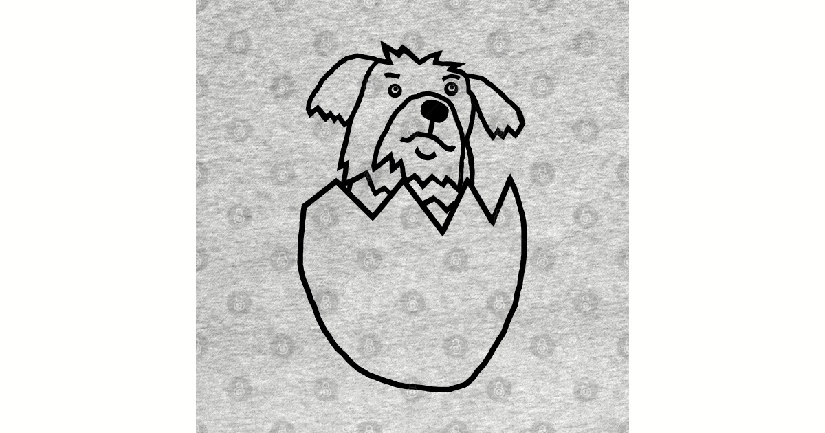 Puppy Hatching from Easter Egg Outline - Easter - T-Shirt | TeePublic