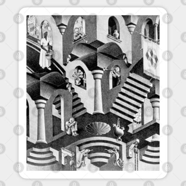 Escher geometric convex concave geometry - Escher - Sticker | TeePublic