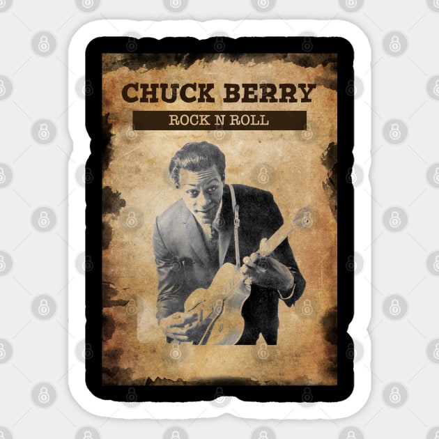 Vintage Old Paper 80s Style Chuck Berry Rock N Roll - Chuck Berry ...