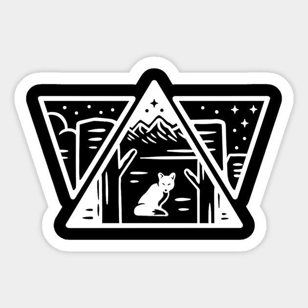 Fox Triangle - Wildlife - Sticker | TeePublic