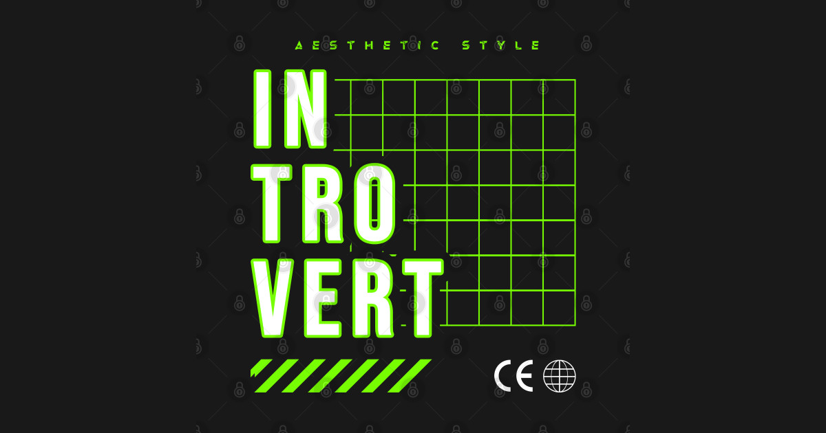 introvert in streetwear design - Typography - T-Shirt | TeePublic