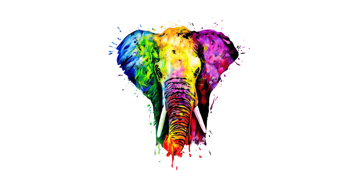 Rainbow Elephant - Elephants - T-Shirt | TeePublic