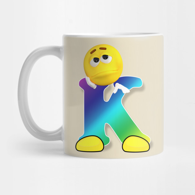 Letter K Alphabet Smiley Monogram Face Emoji Shirt for Men Women Kids ...