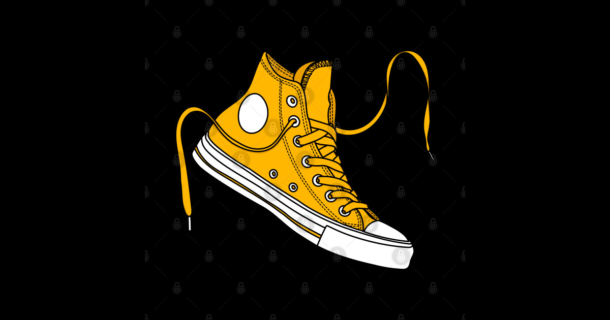 Bright Yellow high tops - Converse - Sticker | TeePublic