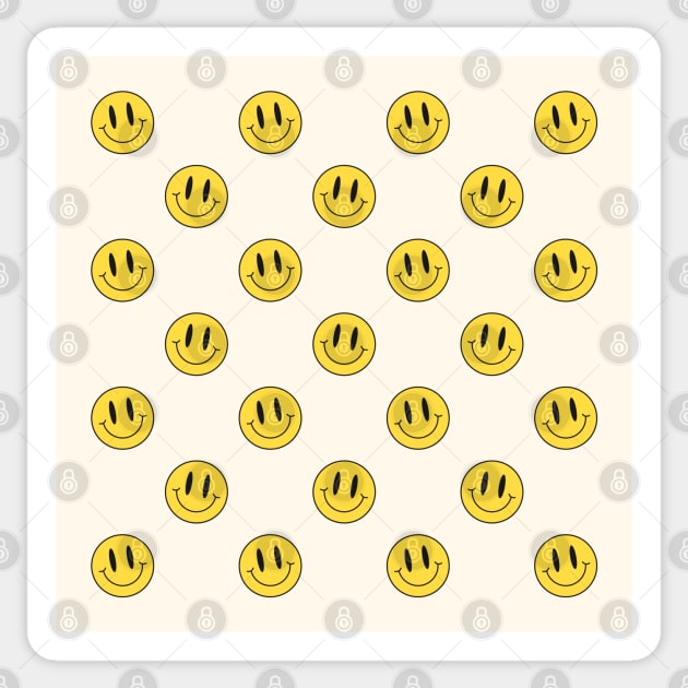 Smiley Face Pattern - Smiley - Sticker | TeePublic
