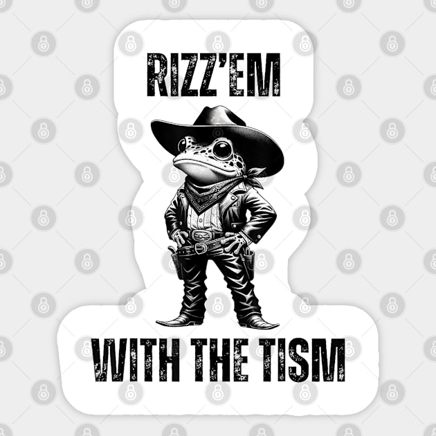 Meme Autistic Frog Funny Rizz Em With The Tism - Autism - Sticker ...