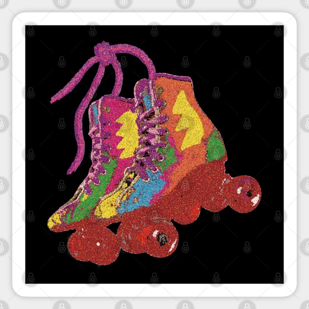 1980s Retro - Rollerskate - 1980s Retro - Sticker | TeePublic