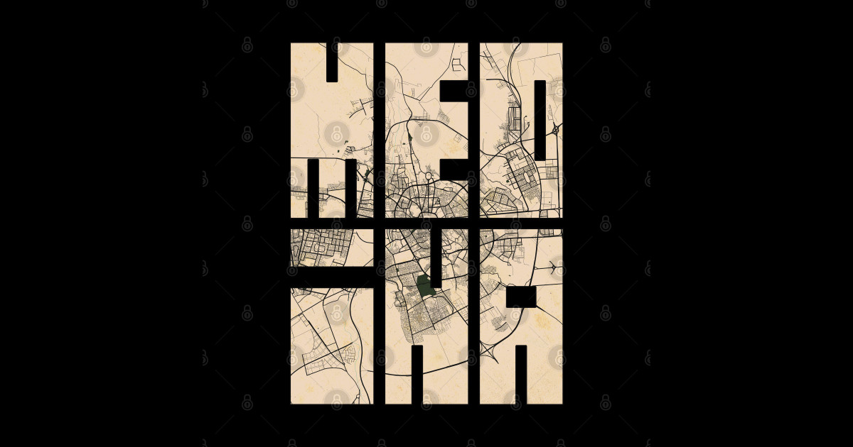 Medina, Saudi Arabia City Map Typography - Vintage - Medina - Sticker ...