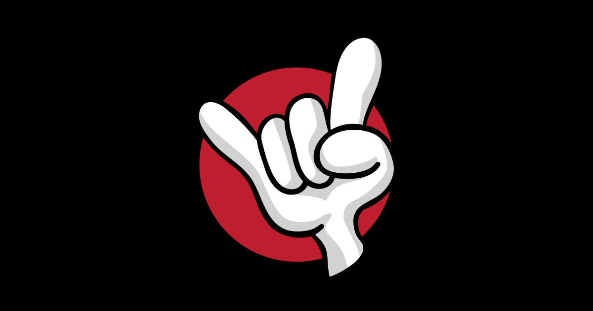 Heavy Metal Hard Rock Hand Sign Cartoon - Rock On Hand - Sticker ...