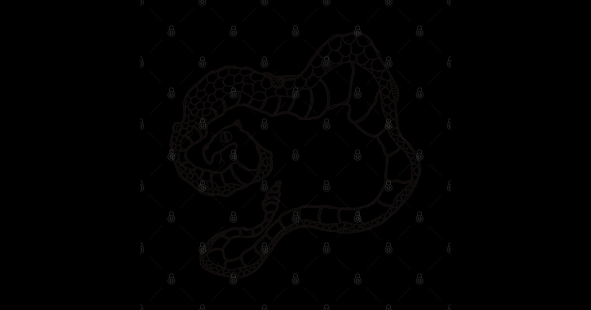Curled Snake Doodle – Minimal Reptile Illustration - Snake - Sticker ...