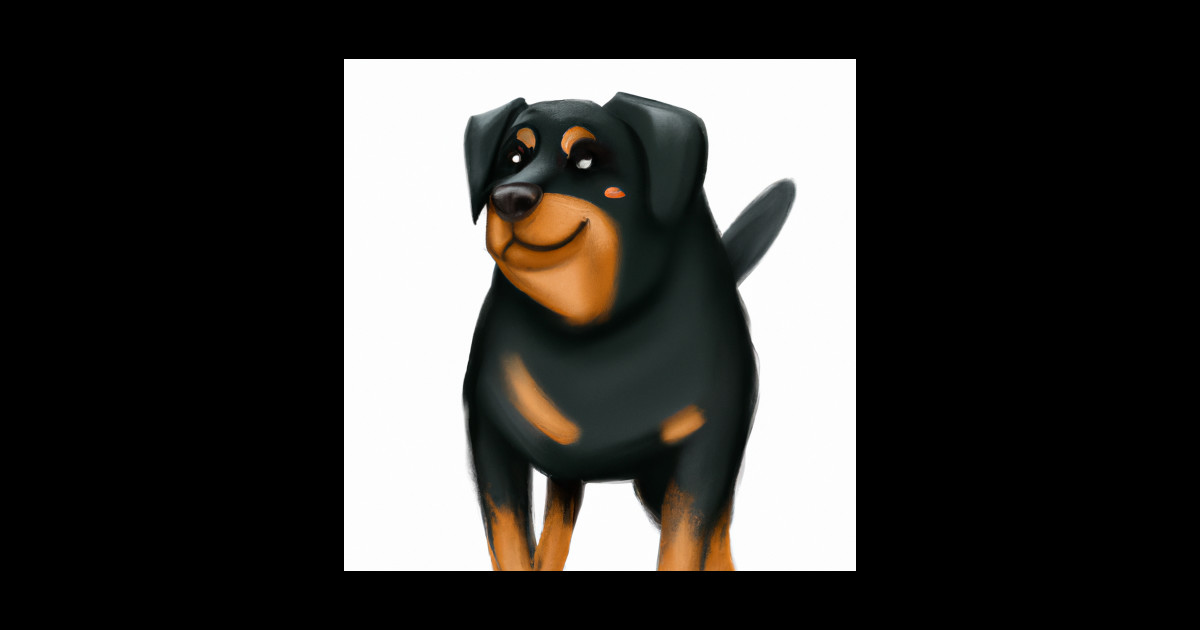 Cute Rottweiler Drawing - Rottweiler - Sticker | TeePublic