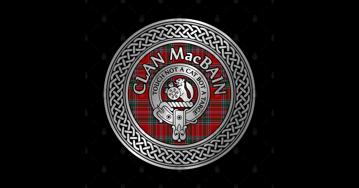 Clan MacBain Crest & Tartan Knot - Macbain - Sticker | TeePublic