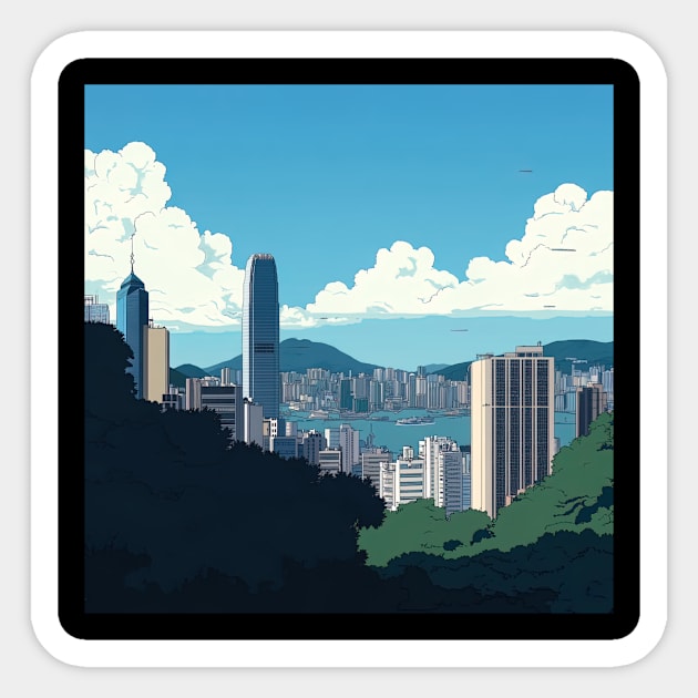Hong Kong | Anime style - Hong Kong - Sticker | TeePublic
