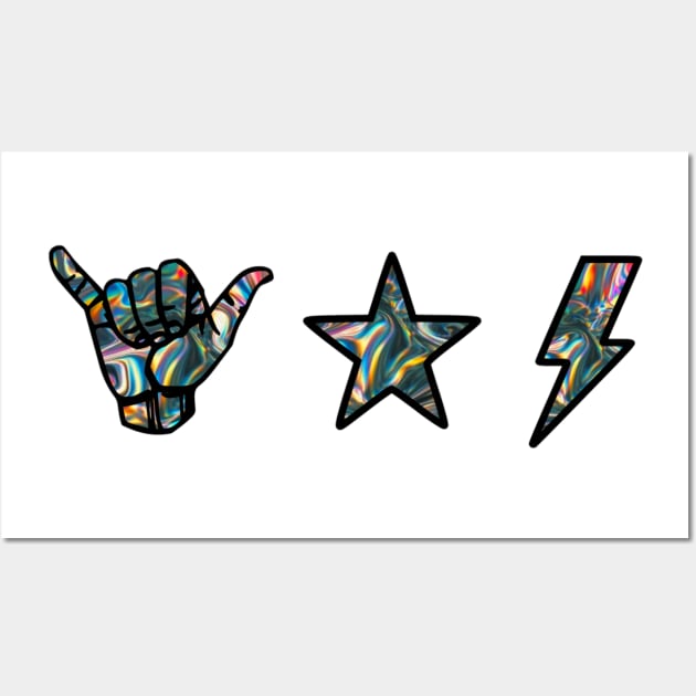 holographic shaka, star and lightning sticker pack - Aesthetic ...