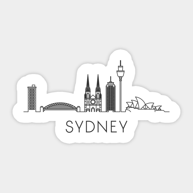 Sydney Skyline - Sydney Skyline - Sticker | TeePublic