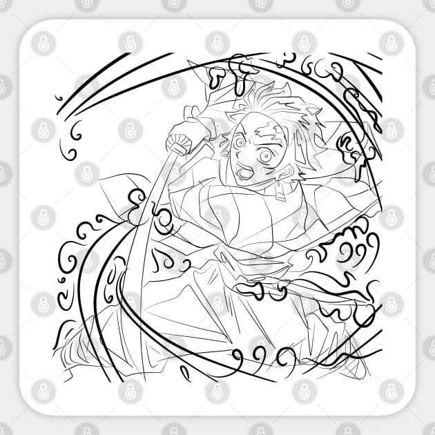 tanjiro kamado in line anime art in kimetsu no yaiba - Tanjiro Kamado ...