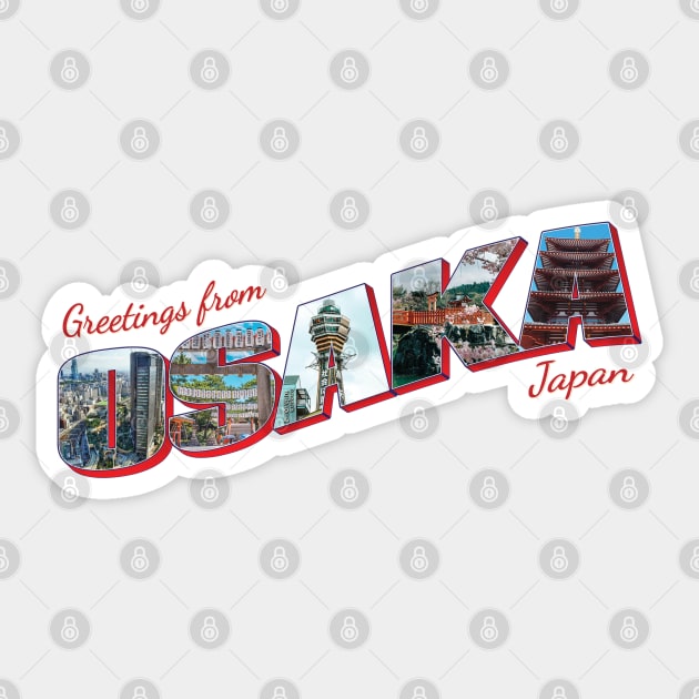 Greetings from Osaka in Japan Vintage style retro souvenir - Osaka ...