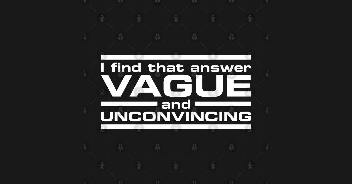 Vague Answer (white) - Rogue One - T-Shirt | TeePublic