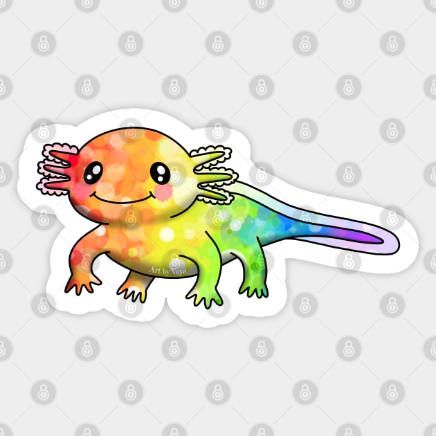 A little rainbow axolotl - Rainbow - Sticker | TeePublic