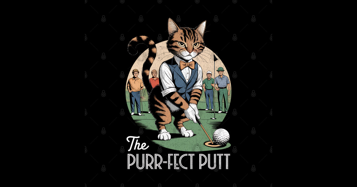 The Purr-Fect Putt – Funny Golf Cat Vintage Cartoon - Vintage Golf ...