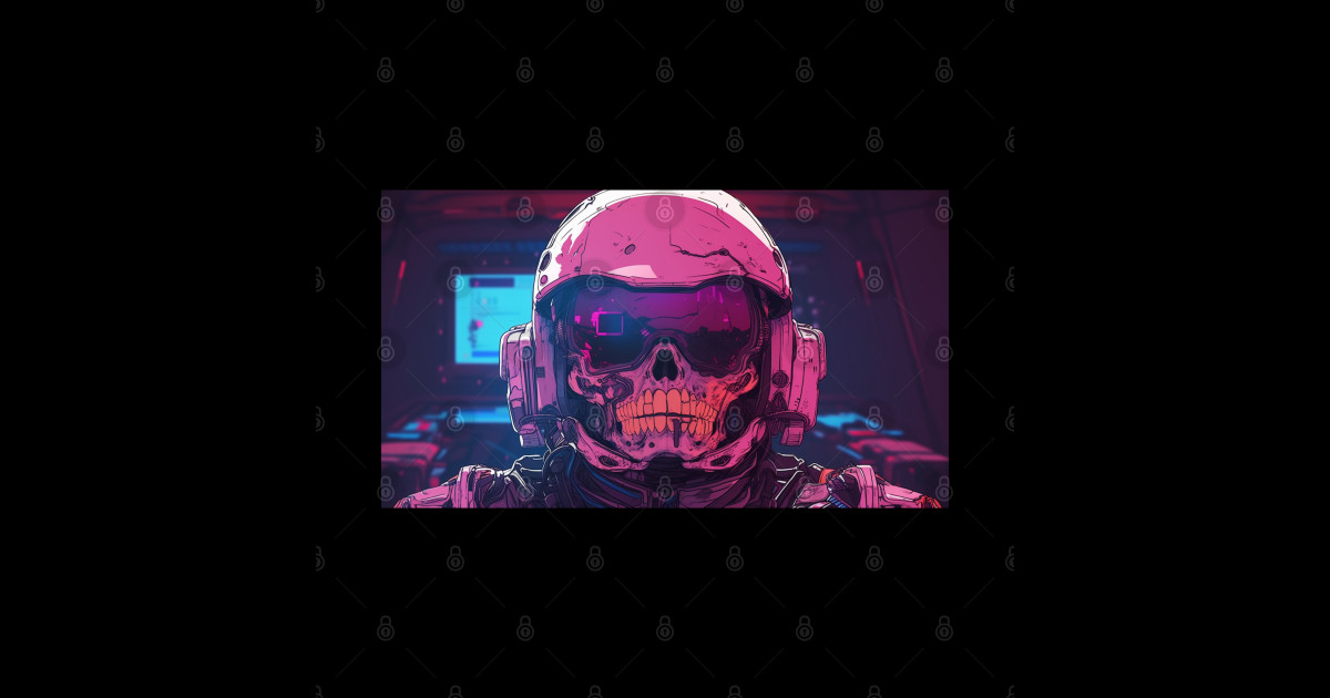 Cyberpunk Mech Pilot Skull - Cyberpunk - Sticker | TeePublic