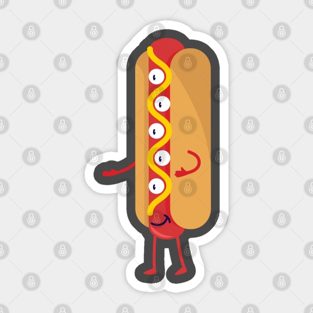 Hot Dog Monster. - Hot Dog Monster - Sticker | TeePublic