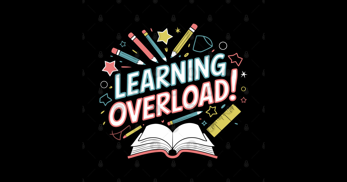 Learning Overload - 100 Days Of School Funny - Sticker | TeePublic
