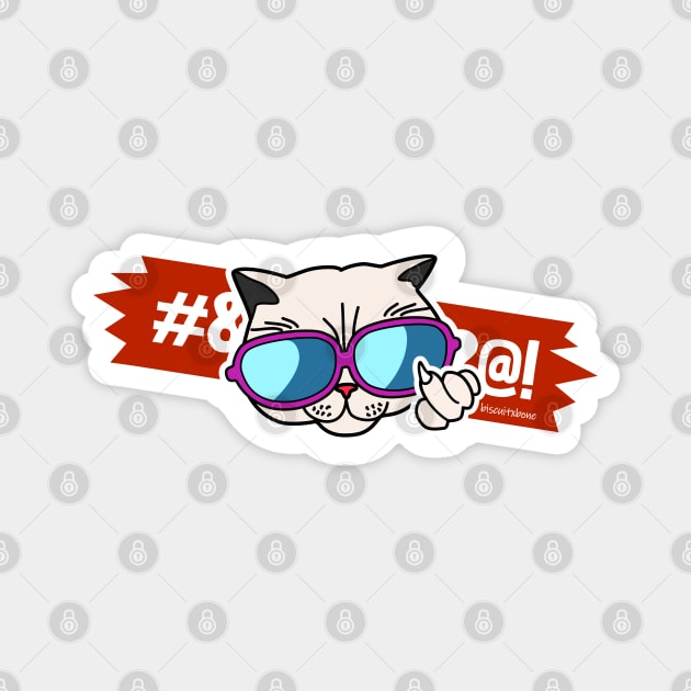 Middle Finger Funny Emoji Cat - Cute Cat Art - Magnet | TeePublic