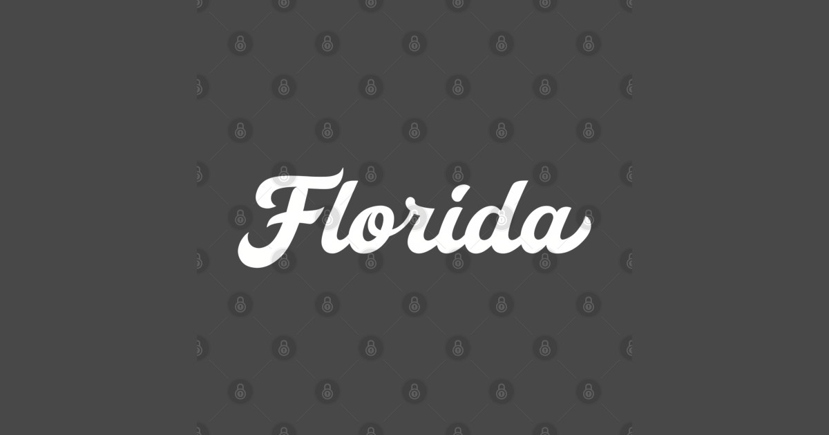 Florida Bold Cursive Typography - Florida - T-Shirt | TeePublic