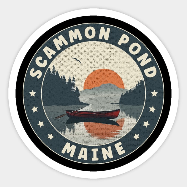 Scammon Pond Maine Sunset - Scammon Pond - Sticker | TeePublic