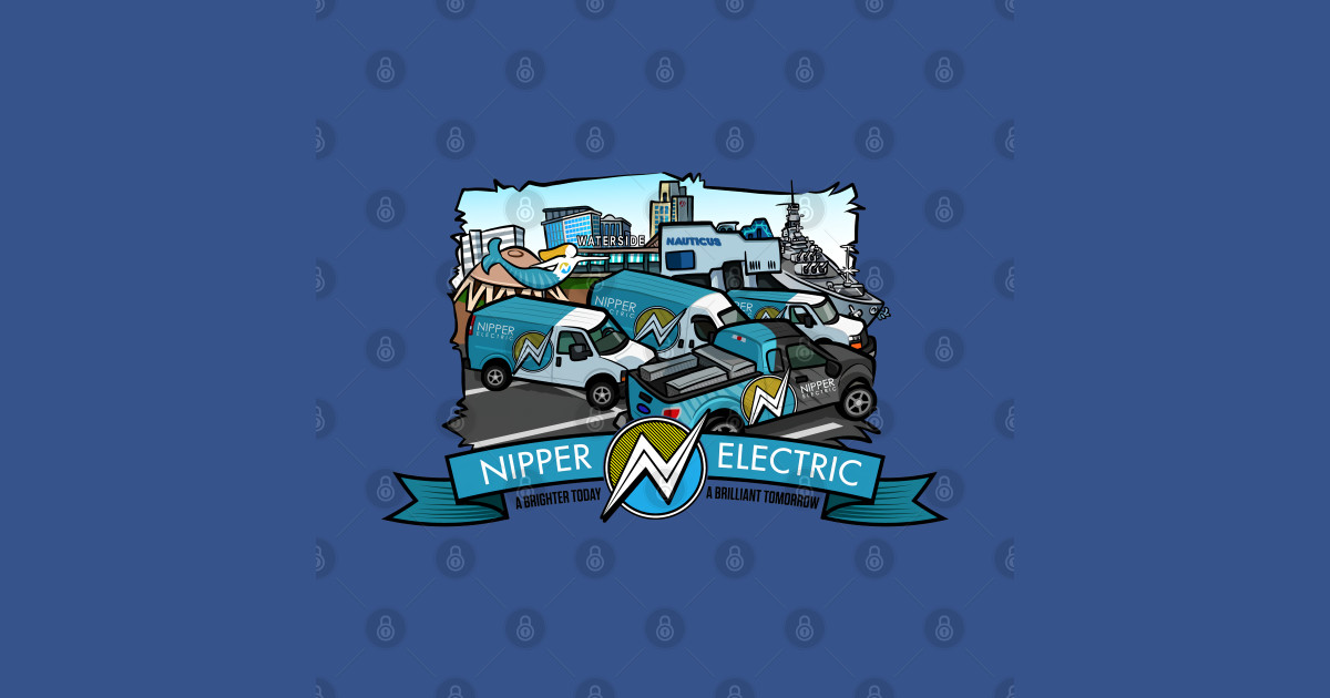 Nipper Electric Waterside Nauticus - Electric - T-Shirt | TeePublic