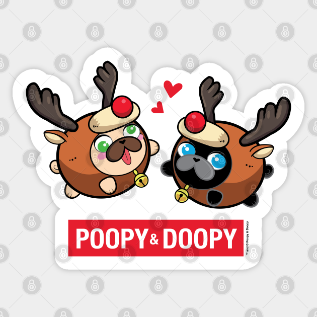 Poopy and Doopy ™ Happy Holidays - Dogs - Sticker | TeePublic