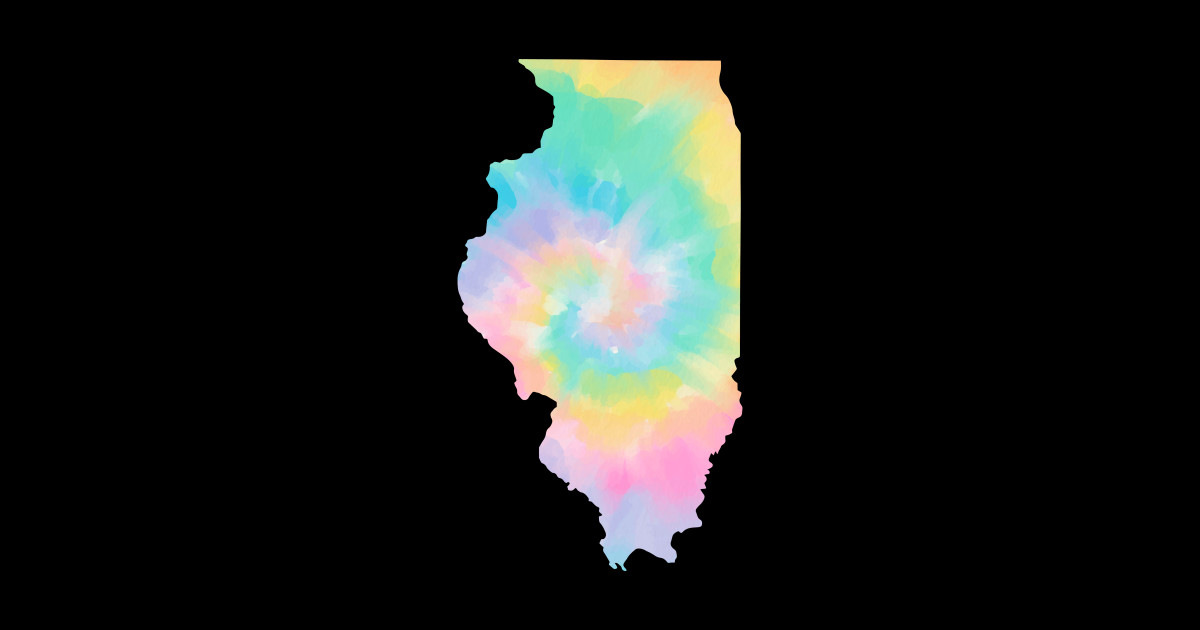 Illinois State Map Tie Dye Artwork - Illinois Map Tie Dye Artwork ...