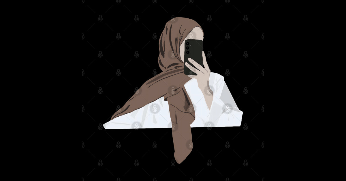 Aesthetic Simple Muslimah art - Islamic Art - Sticker | TeePublic
