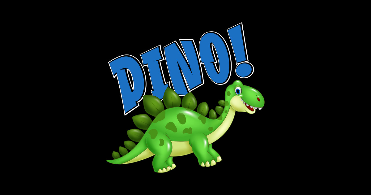 Cute Happy Dinosaur Blue Dino - Cute Dinosaur - Sticker | TeePublic