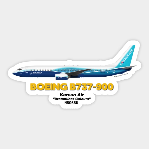 Boeing B737-900 - Korean Air "Dreamliner Colours" - B739 - Sticker ...